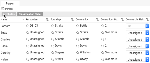 Classification sheets