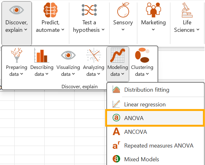 XLSTAT: Three-way ANOVA with interactions in Excel
