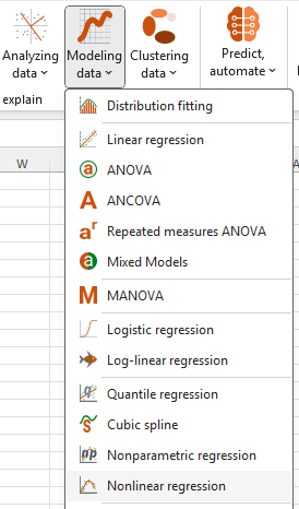 XLSTAT: Nonlinear regression in Excel